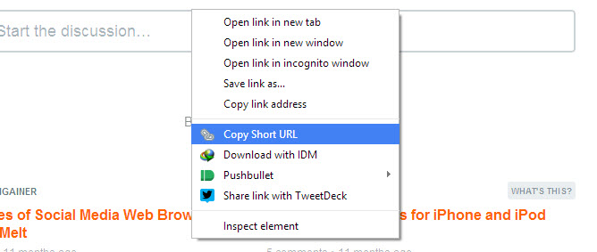 Add URL Shortener in Chrome's Right-click Context Menu | TechGainer